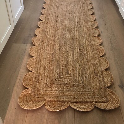 Scalloped Runner Rug, Jute Scallop Rug, Jute Runner Rug, Natural Jute ...
