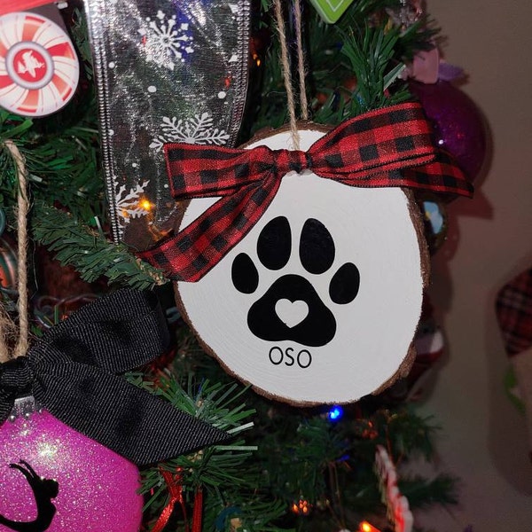 Paw Print Ornaments, Paw Print Dog Ornament, Christmas Gift ...