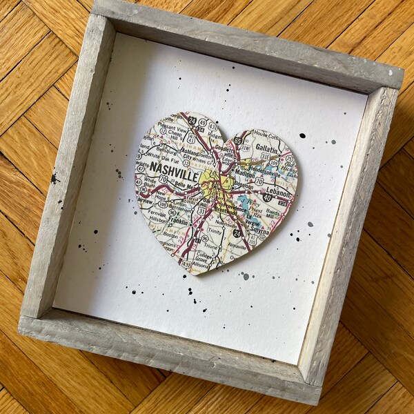 Nashville Heart Sign, Heart Map Sign, Nashville TN Sign, Nashville TN ...