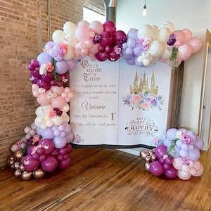 Blue Silver Princess Book Backdrop, Birthday, Bridal Shower, Baby ...