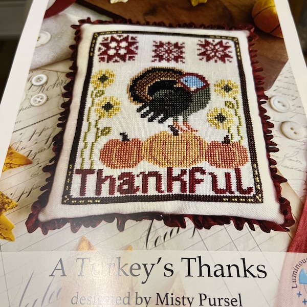 Counted Cross Stitch Pattern, A Turkey's Thanks, Thanksgiving Decor ...