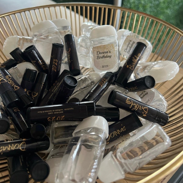 Birthday Party Favors, Custom Lip Balm, Sweet 16, Bulk Chapstick, Black ...