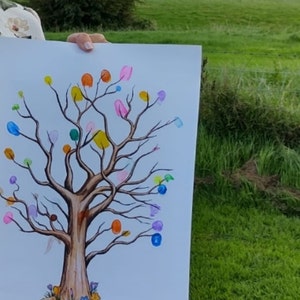 Fingerprint Tree Printable Guestbook Blank Finger Print Tree Template ...