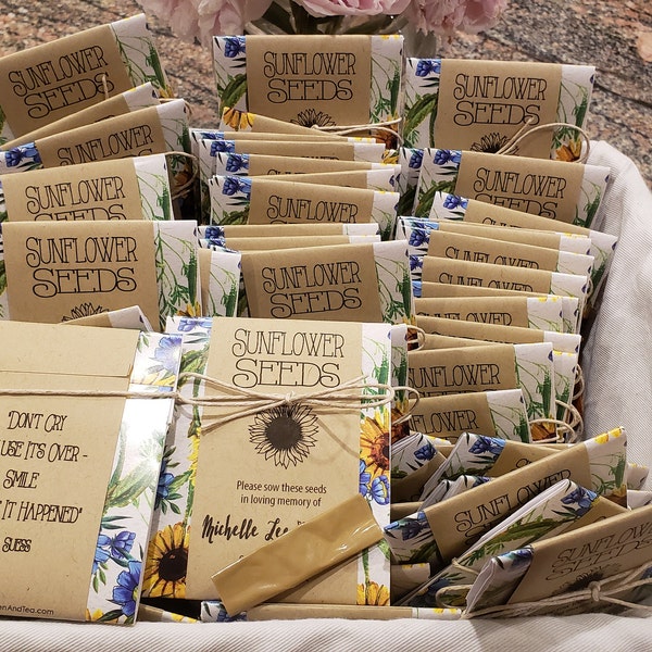Sunflower Personalized Memorial Seed Packets - Etsy