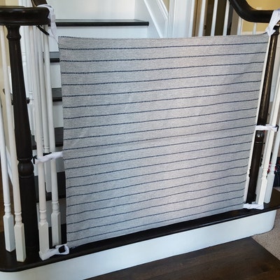 Cloth Gate Stair Barrier With Buckles / Fabric Dog Gate, Fabric Panel ...