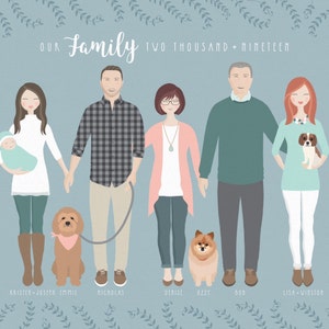 Custom Family Portrait PRINTABLE Personalized Family - Etsy