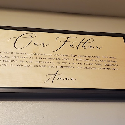 Our Father Sign, Our Father Who Art in Heaven, Christian Wall Art ...