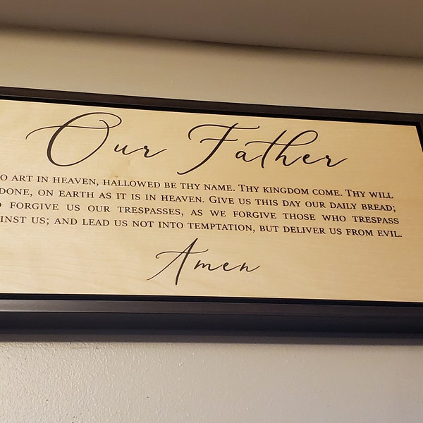 Our Father Sign, Our Father Who Art in Heaven, Christian Wall Art ...