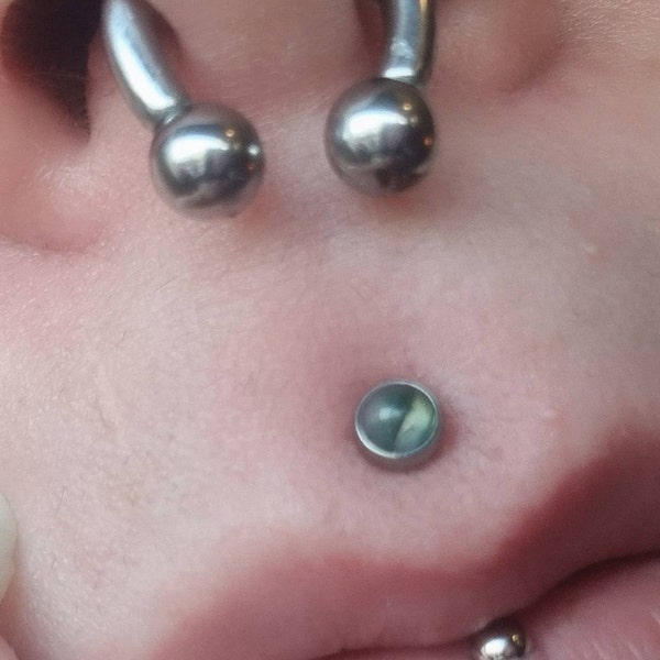 16G Titanium Moon Dangle Flat Back Stud, Nose Stud, Internally Threaded ...