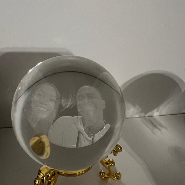 Custom 3D Photo Crystal Ball, Personalized Anniversary Gift - Etsy