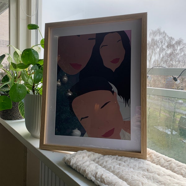 Custom Family Cartoon Portrait, Faceless Line Drawing, Faceless ...