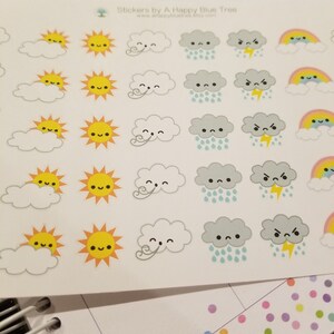 Happy and Sad Weather Tracker Reminder Cute Kawaii Personal Planner ...