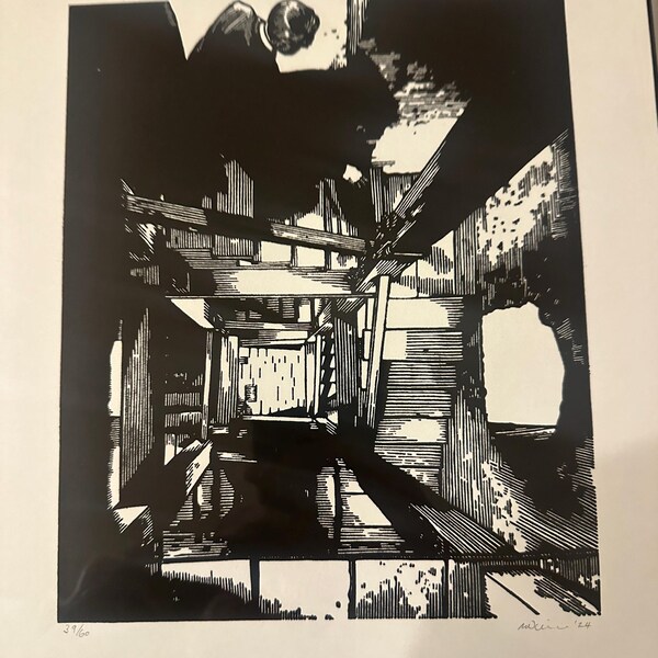 Medieval Rabbit (or Hare...) | Handmade Linocut Print - Etsy