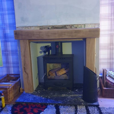 Stunning Traditional Solid Oak Beam Fire Surround With Fitting Kit. 1 ...