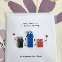 Fathers Day Card - Lego Brick Person People Card - Handmade ...