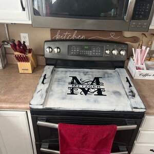 Stove Cover noodle Board Split Monogram - Etsy