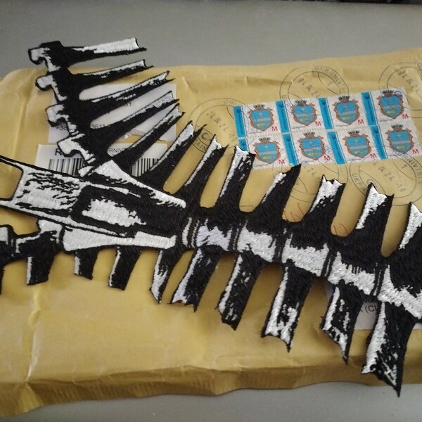 Spine Back Patch • Goth Patch • Patch Bone • Large Patch • Embroidered Patch • Patch for Jacket ...