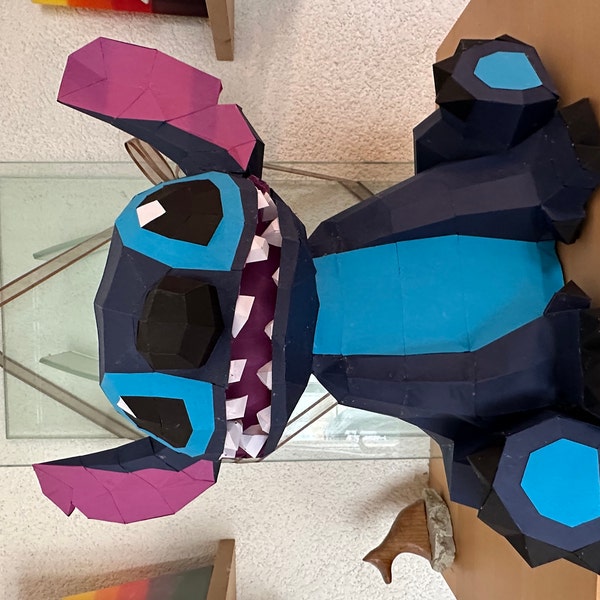 Stitch Paper Craft, Digital Template, Origami, PDF Download DIY, Low ...