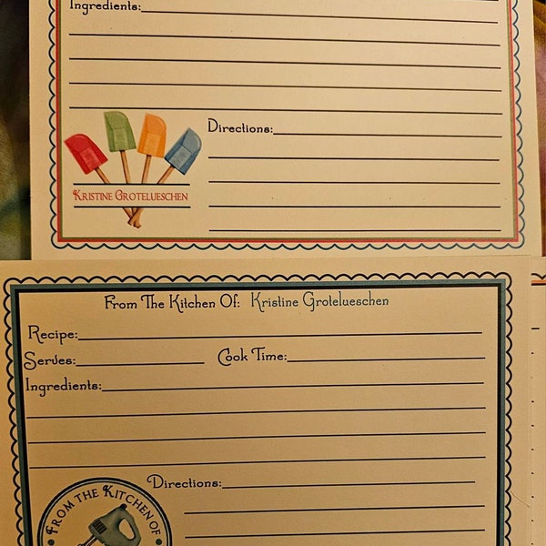 Personalized Recipe Cards, Hand Mixer, Retro, Cooking, Baking, Kitchen ...