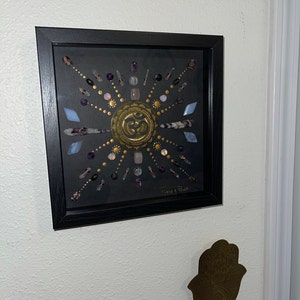 Moon Art Moon Phases Crystal Art Framed Crystal Grid - Etsy