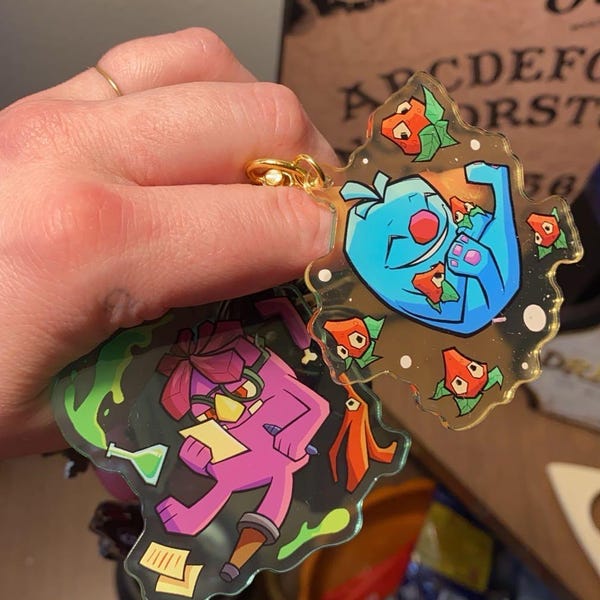 Bugsnax, Floofty Fizzlebean, Filbo Fiddlepie, Colored Acrylic Charms 2. ...