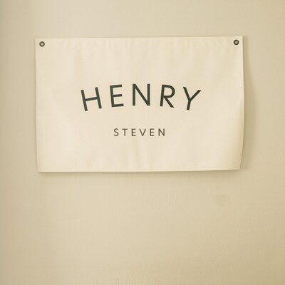 Baby Name Flag Canvas Flag Nursery Name Sign Custom Name Banner Boho ...