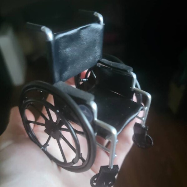 Dollhouse Miniature Handcrafted Medical Wheelchair Black 1/12th Scale ...