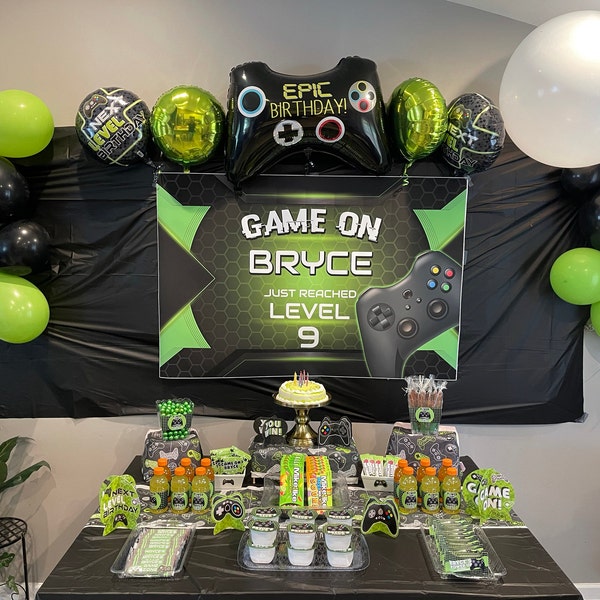 Video Game Backdrop, Gamer Birthday, Gamer Sign, Video Game Party ...
