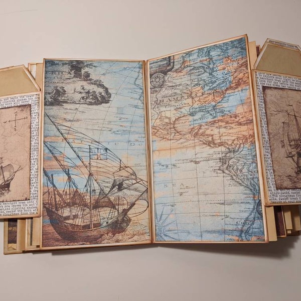 Nautical, Old Ship, Junk Journal Kit, Vintage, Journal, Map, Sea Ship ...