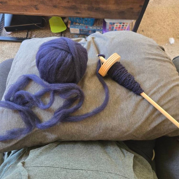 Drop Spindle Kit for Beginner W/ Fiber Top Whorl Handspinning Spindling ...