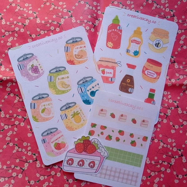 Cute Fruit Mini Drinks Sticker Sheet | Journal Stickers - Etsy