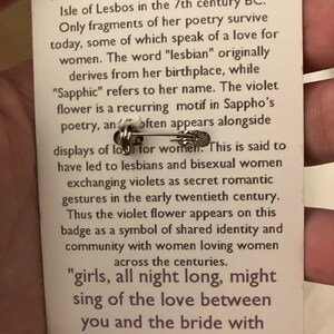 Sappho's Club Violet Enamel Pin Badge - Etsy