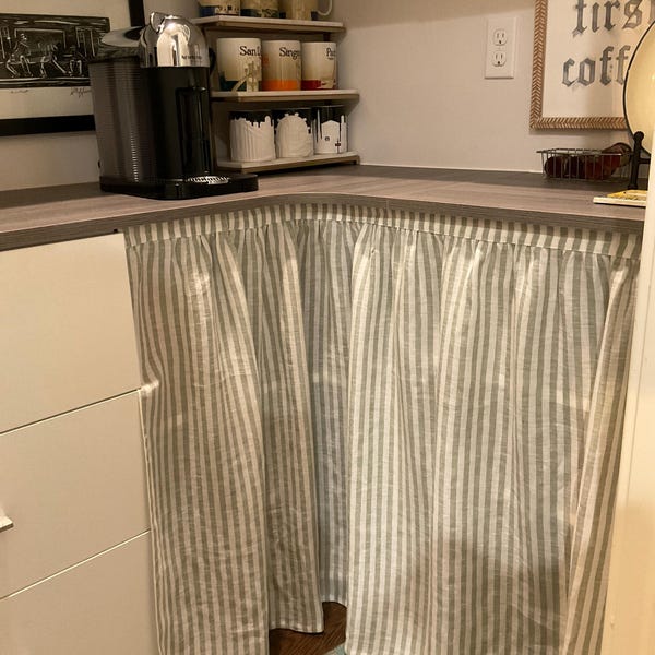 Linen Window Valance With Bows, Farmhouse Balloon Shade, Faux Tie ...