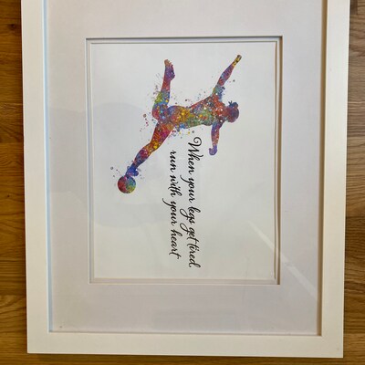 Sports Motivational Quote Art Football Girl Poster Soccer Motivational ...