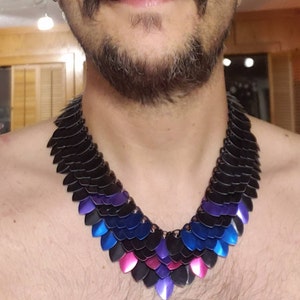 Scale Chainmaille Collar Necklace | Etsy