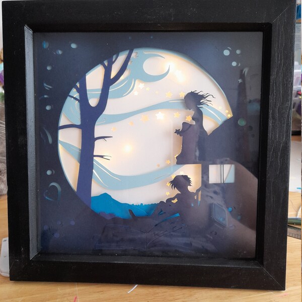 3D Paper Cut Light Box Template SVG Cricut and Silhouette Files Swg ...