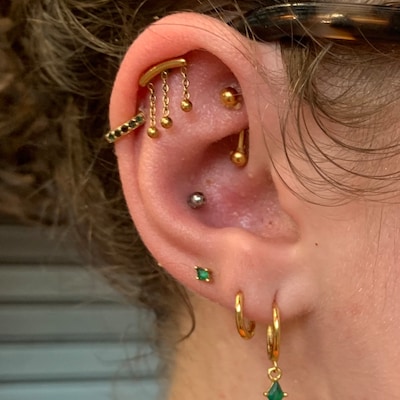 Hidden Helix Piercing 16g F136 Implant Grade Titanium Ball Tassel Flat ...