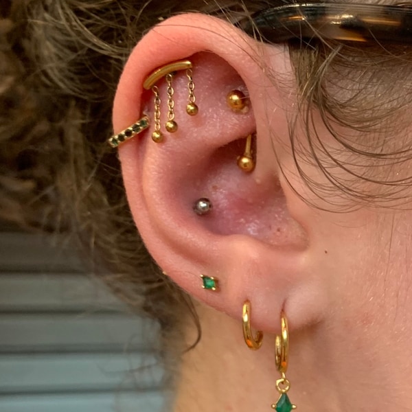 Hidden Helix Piercing 16g F136 Implant Grade Titanium Ball Tassel Flat ...