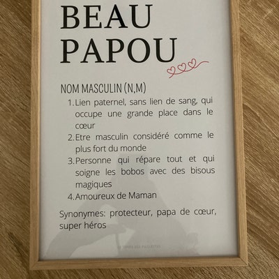 Affiche Définition Papi Poster papy personnalisé Cadeau - Etsy France