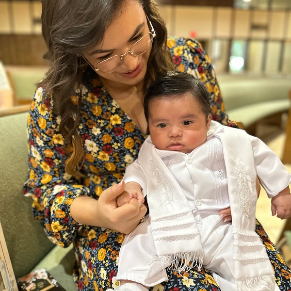 Baby Boy Christening Outfit, Lady of Guadalupe White Blessing or ...