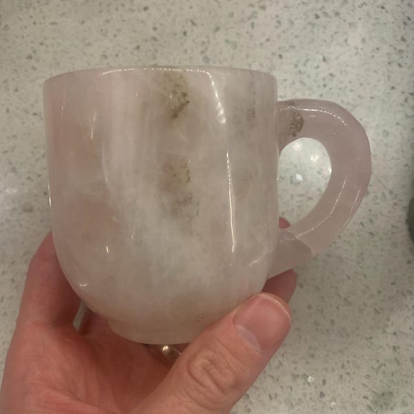 Hand Carved Rose Quartz Cup | Dream Amethyst Crystal Mug - Etsy