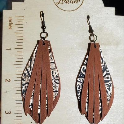 Stacked Leaf Tassel Earring Cutting Die,custom Size Leather Round ...