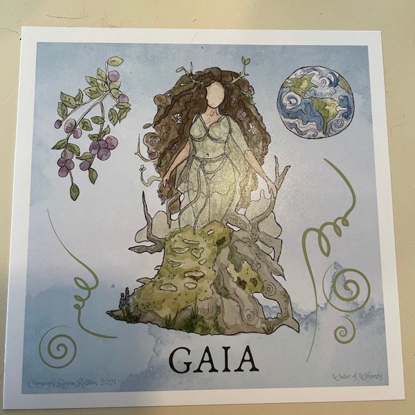 Gaia Icon - Goddess & Deity Watercolor Illustration - Etsy