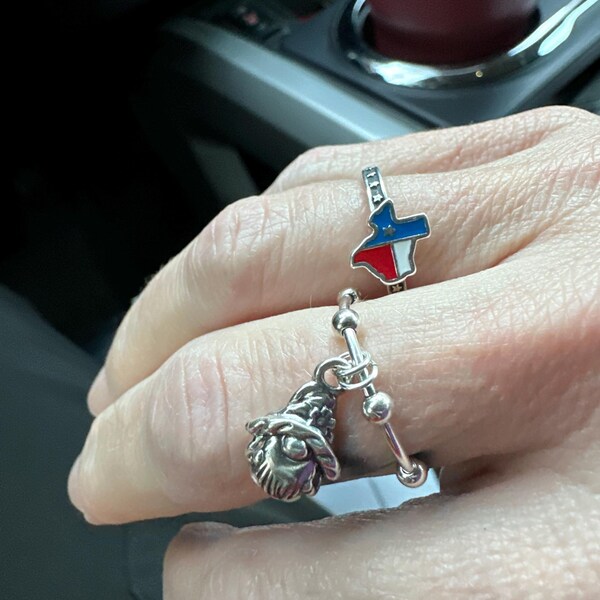 Adjustable 14k Gold Filled Charm Dangle Ring, DESIGN YOUR Charm Ring - Etsy