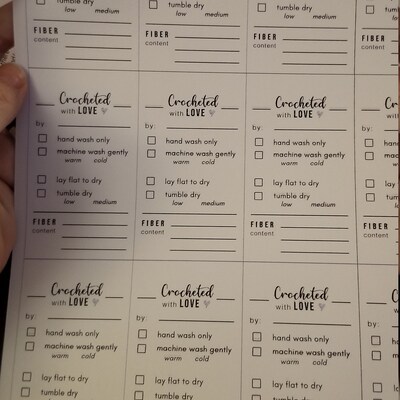 Crochet Care Guide Tag Printable Crocheted With Love Tag - Etsy