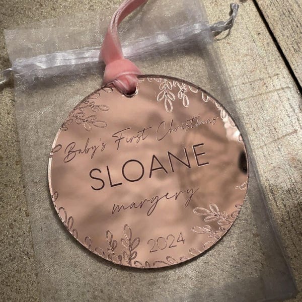 Personalized Stocking Name Tag Mirrored Stocking Tag Name for Stocking ...