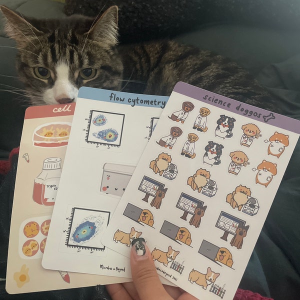 Cute Cells and Organelles Sticker Set - Etsy