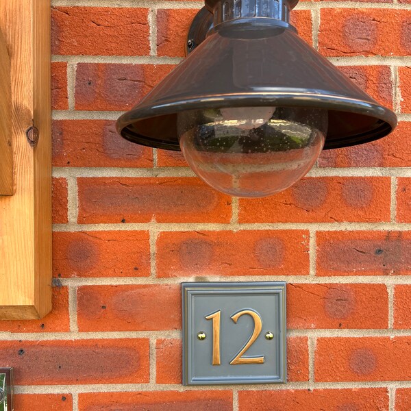 Square Solid Cast Resin House Number Sign Various Colours Available ...