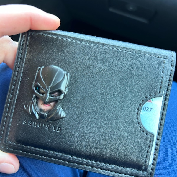 Personalized Wallet Bat ID With 3D Superhero Mask for Men Valentine's ...