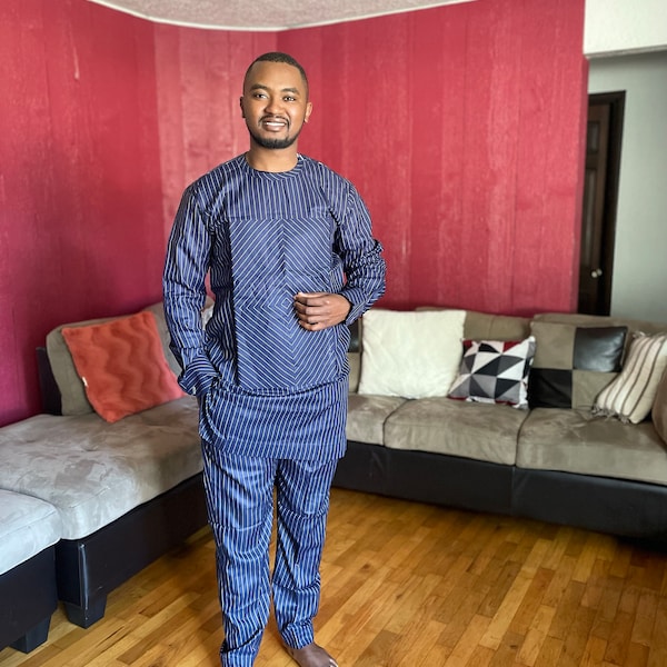 Salami African Men Shirt and Matching Pant Set/african Clothing/african ...